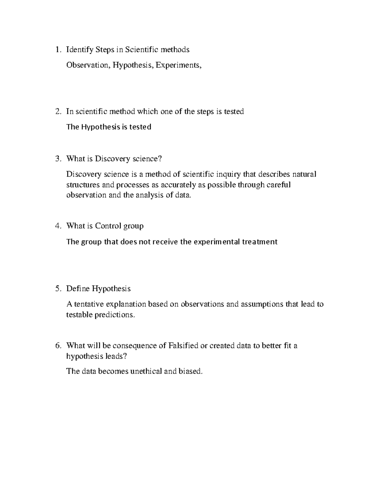 Chapter 1 participation - Identify Steps in Scientific methods ...