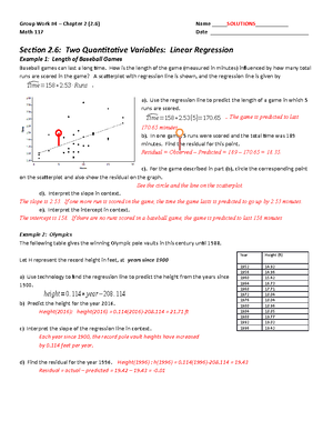 Sec2-3Examples Answers - Section 2: One Quantitative Variable: Measures of Spread Example 1 ...