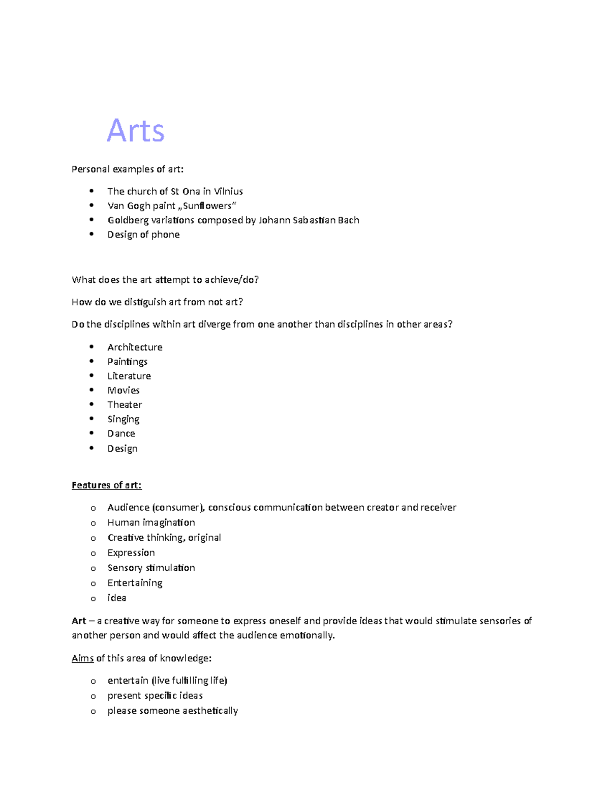 Arts TOK IB pdf docx - Pharmaceutical care - Studocu