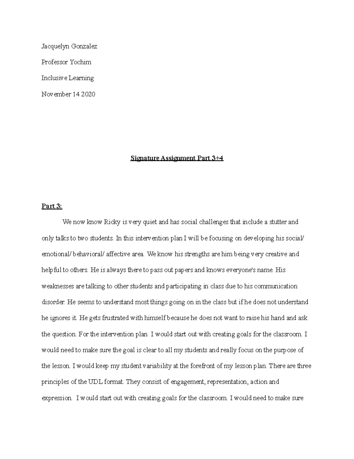 Signature Assignment Part 3 +4 - Jacquelyn Gonzalez Professor Yochim ...