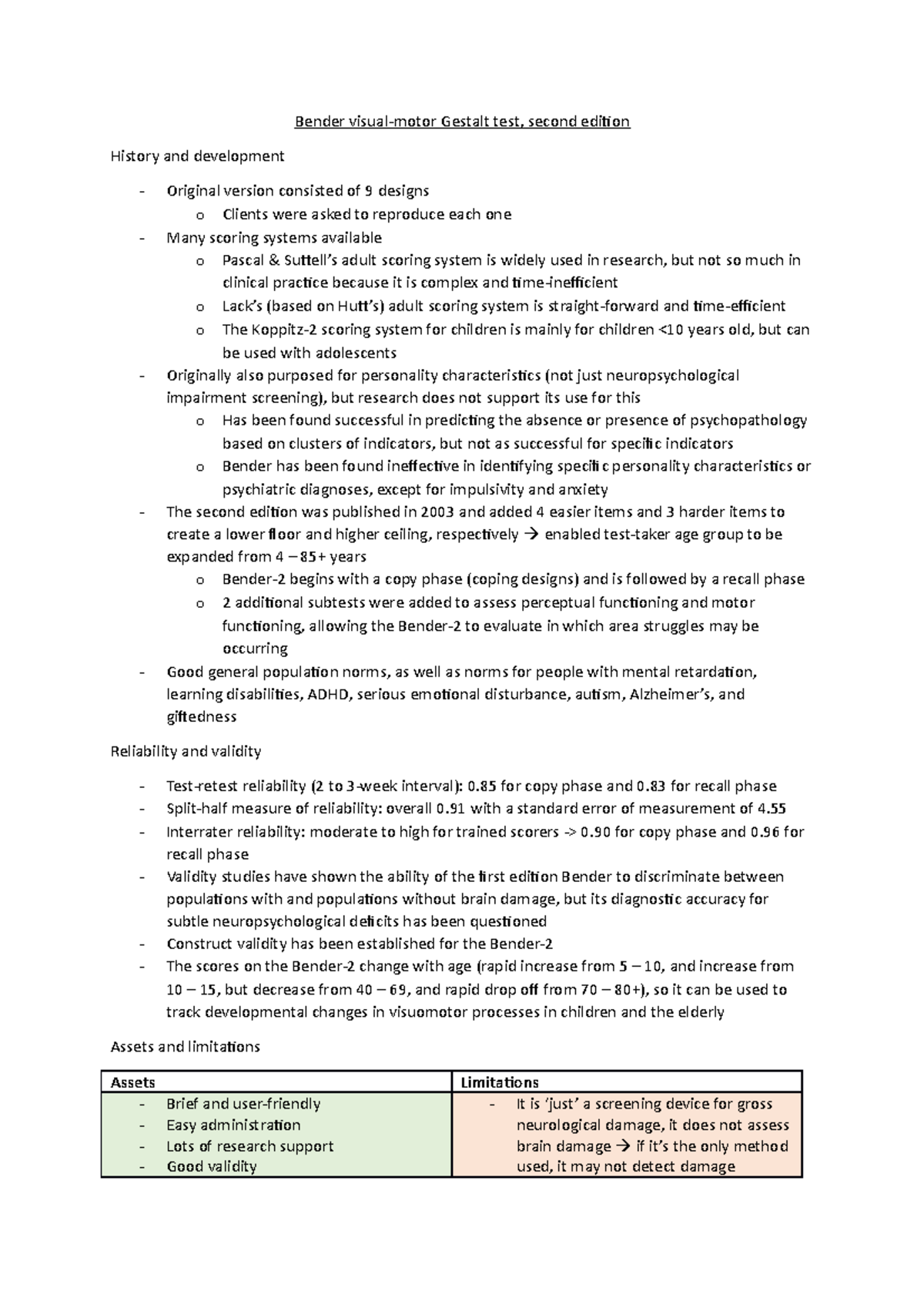 Bender visual - Bender visual-motor Gestalt test, second edition ...