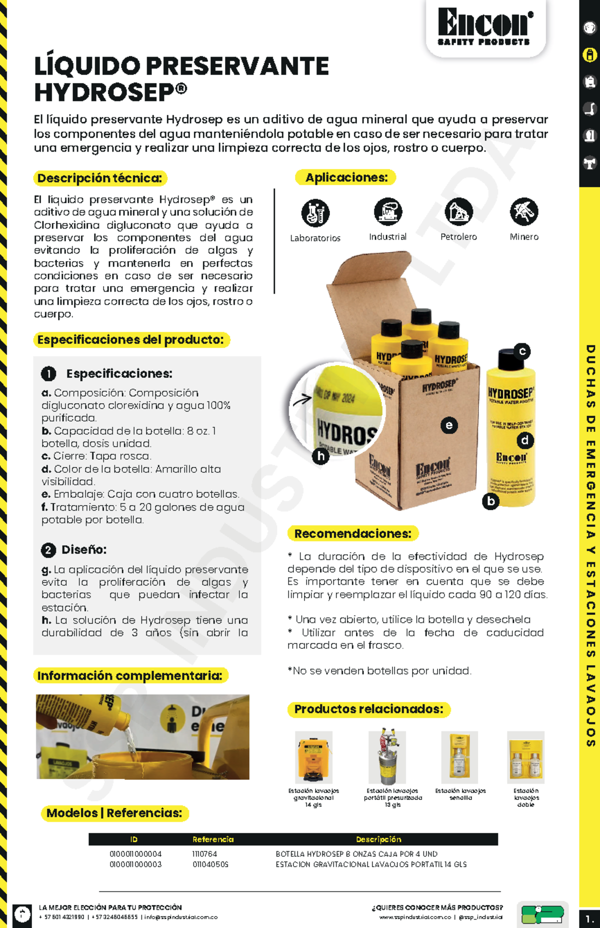 Ft liquido preservante hydrosep - D U C H A S D E E M E R G E N C I A Y ...