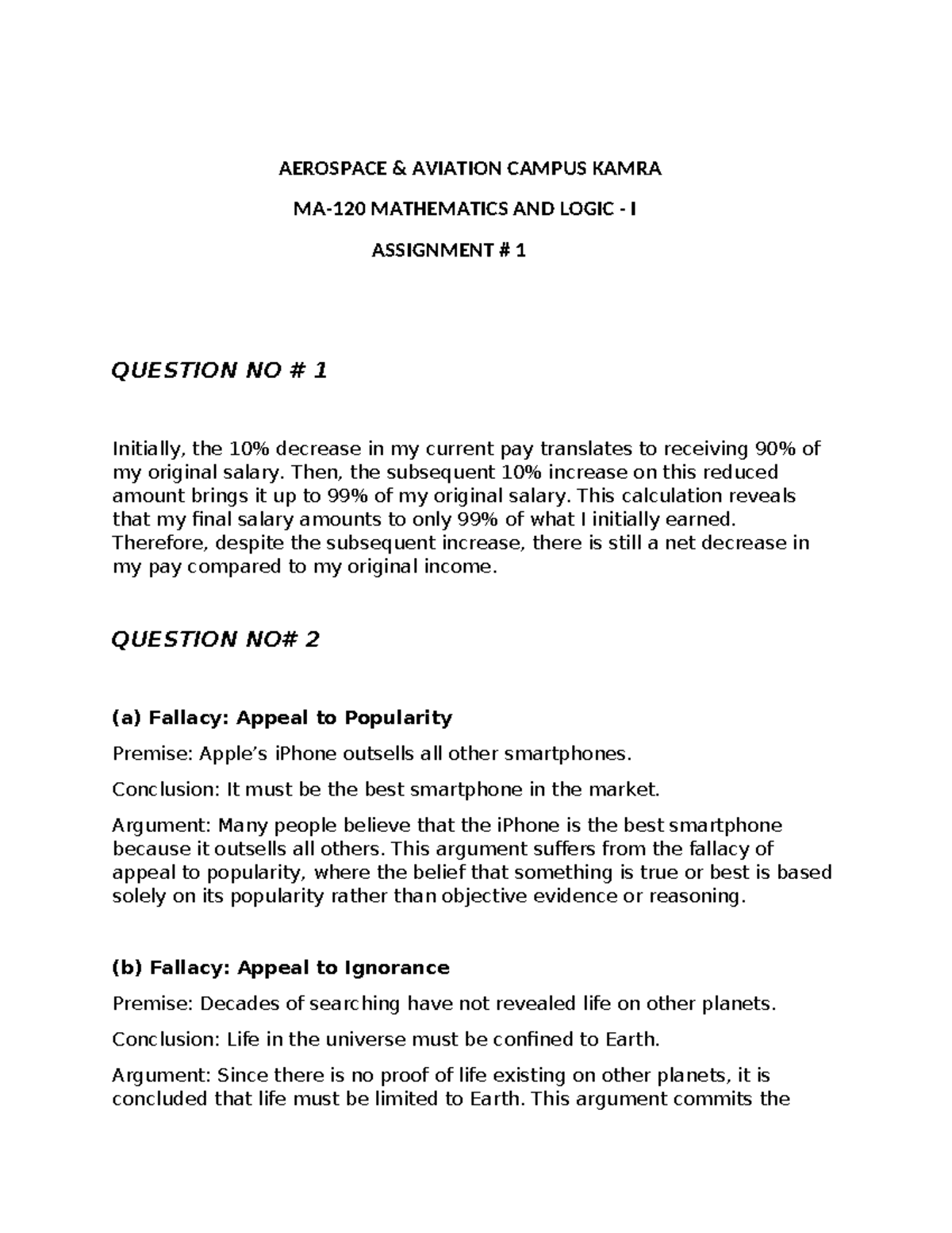 Aerospace maths - notes - AEROSPACE & AVIATION CAMPUS KAMRA MA-120 ...
