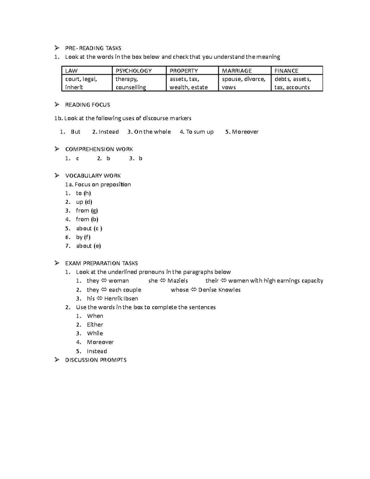 Secret wealth vs for richer, for poorer - PRE- READING TASKS Look at ...