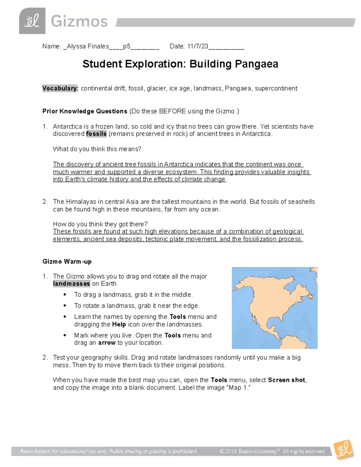 Building Pangaea SE - the assignment is about continetal drift its rlly ...