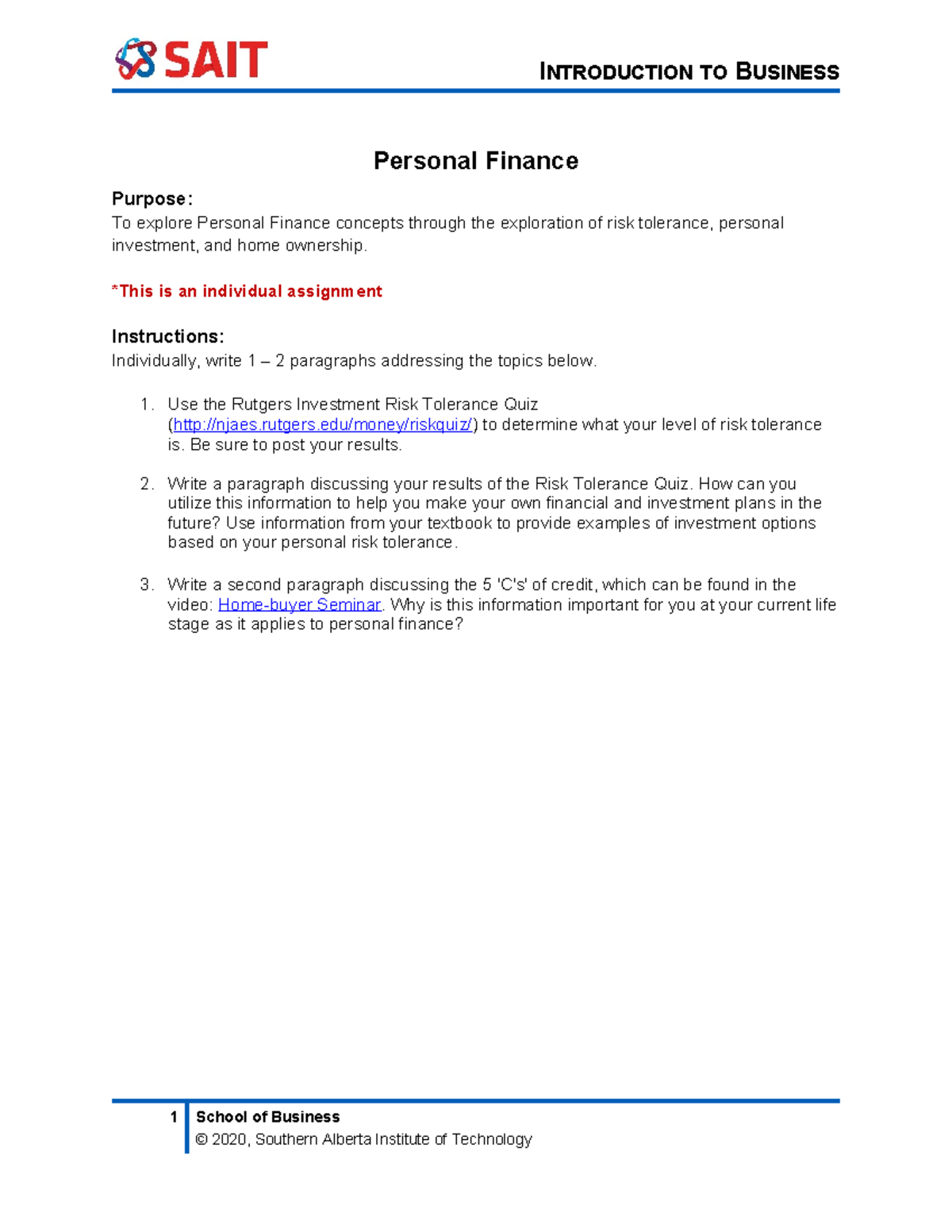Personal Finance - biz cafe - INTRODUCTION TO BUSINESS Personal Finance ...