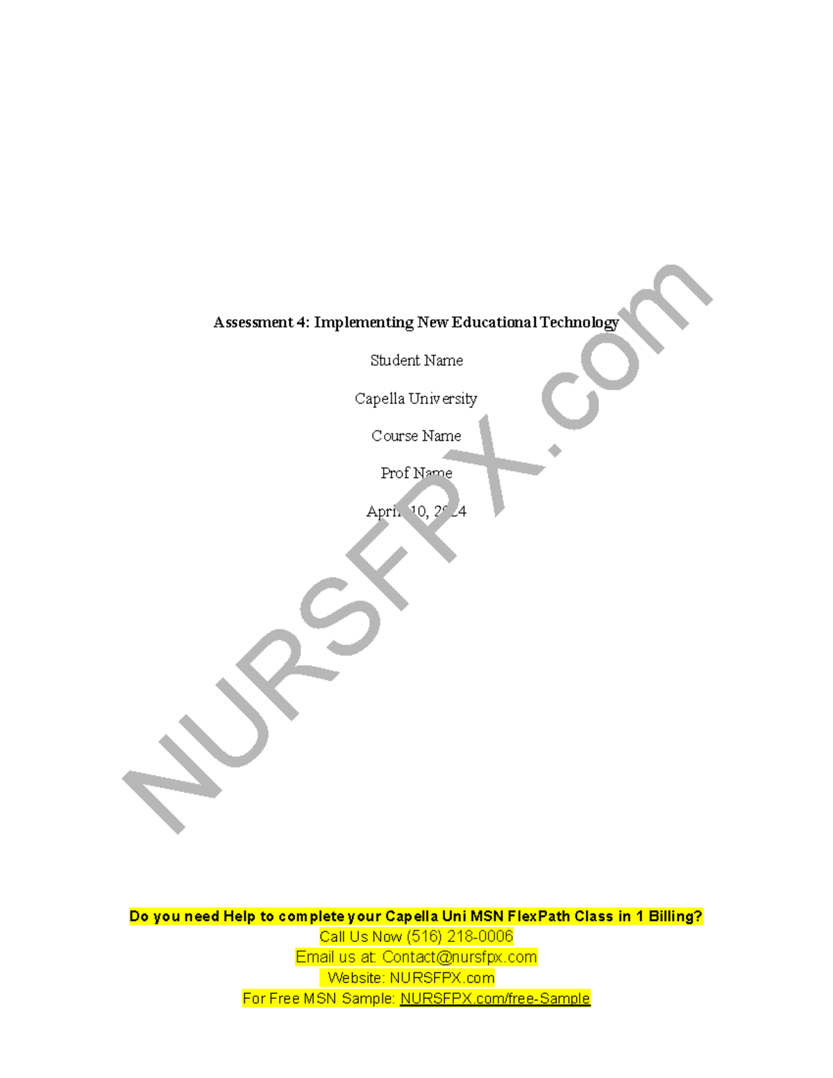 NURS FPX 6109 Assessment 4 Vila Health Implementing New Educational Technology - Assessment 4 ...