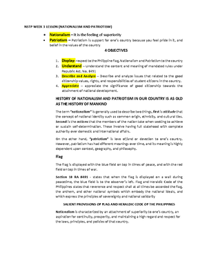 Introduction to NSTP - CWTS - INTRODUCTION TO NSTP The preamble serves ...