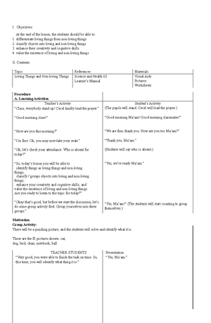 Multigrade Lesson Plan Chels - Multi-grade Detailed Lesson Plan in ...
