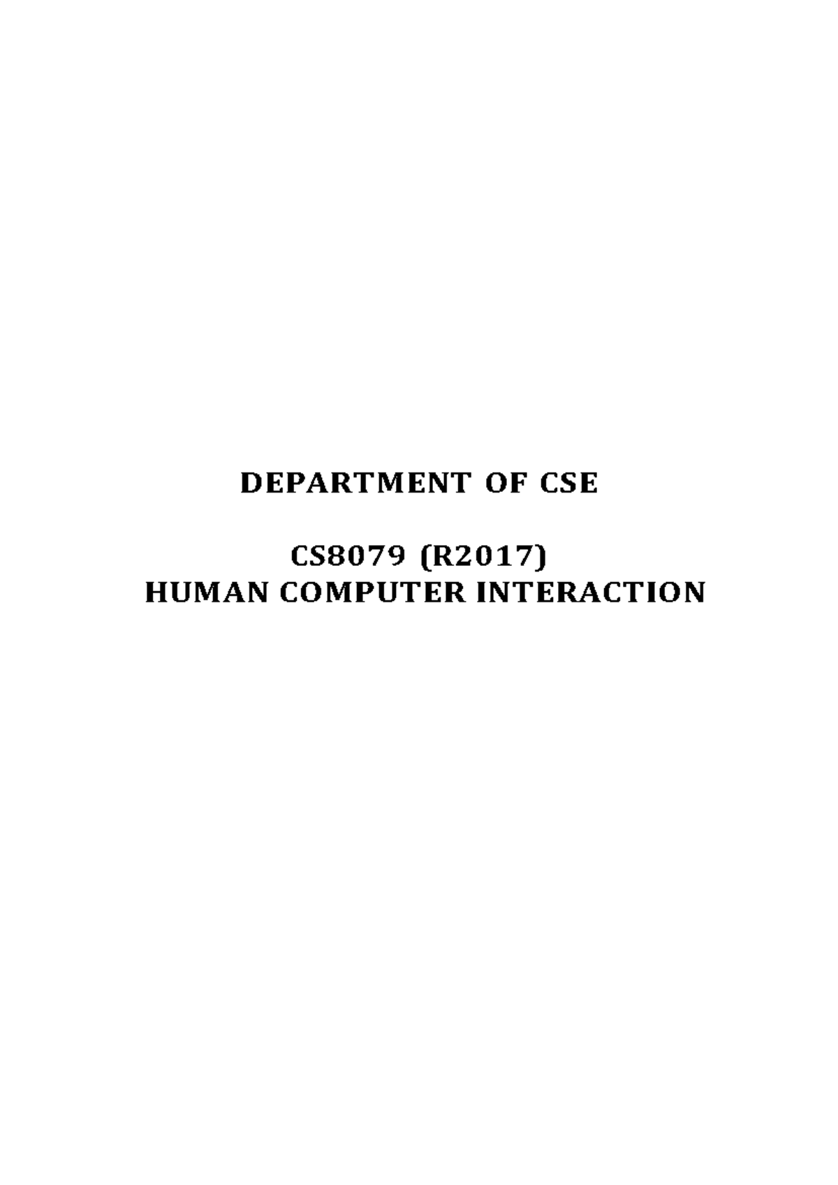 Unit 1-5 CS8079 HCI QBank - DEPARTMENT OF CSE CS8079 (R2017) HUMAN COMPUTER INTERACTION CS8079 ...