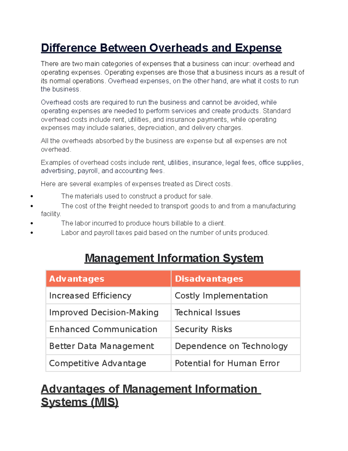 Management Accounting Harships - Difference Between Overheads and ...