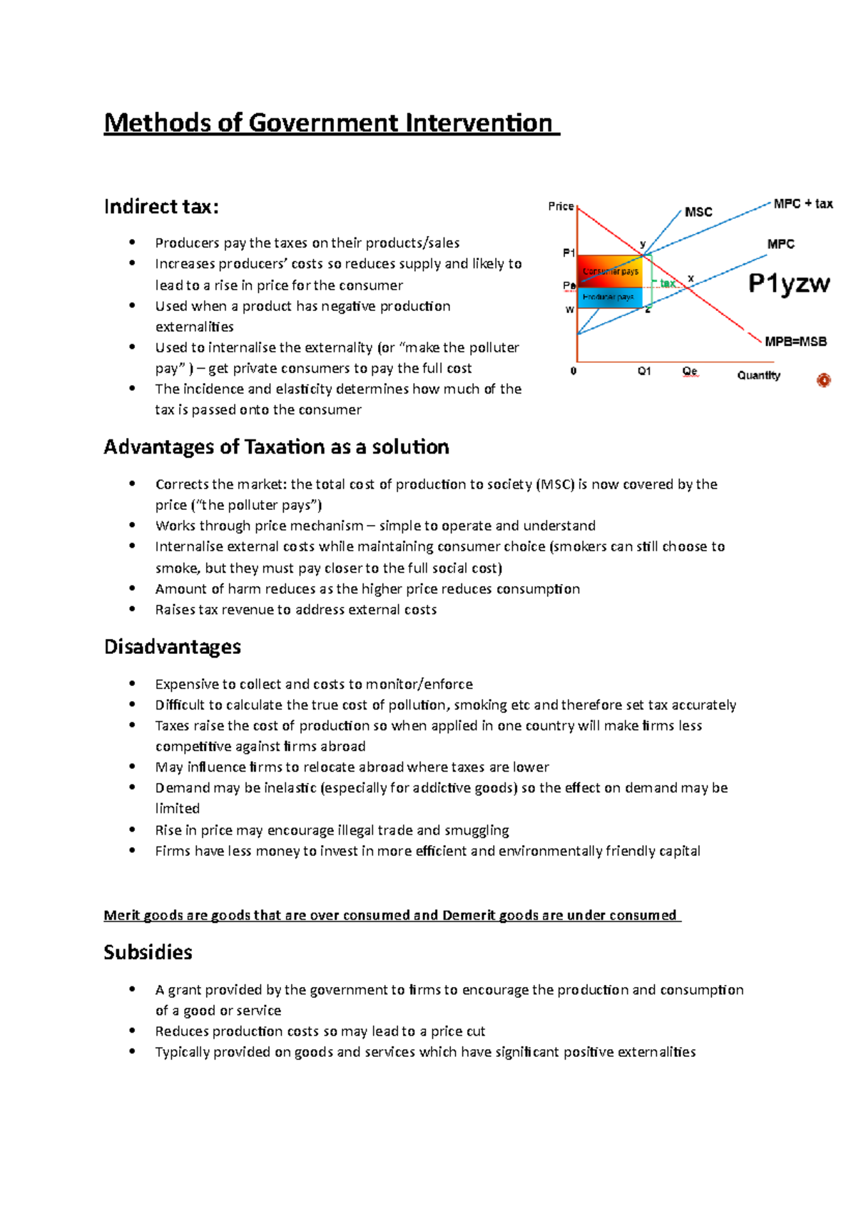 Methods of Gov Intervention - Methods of Government Intervention ...