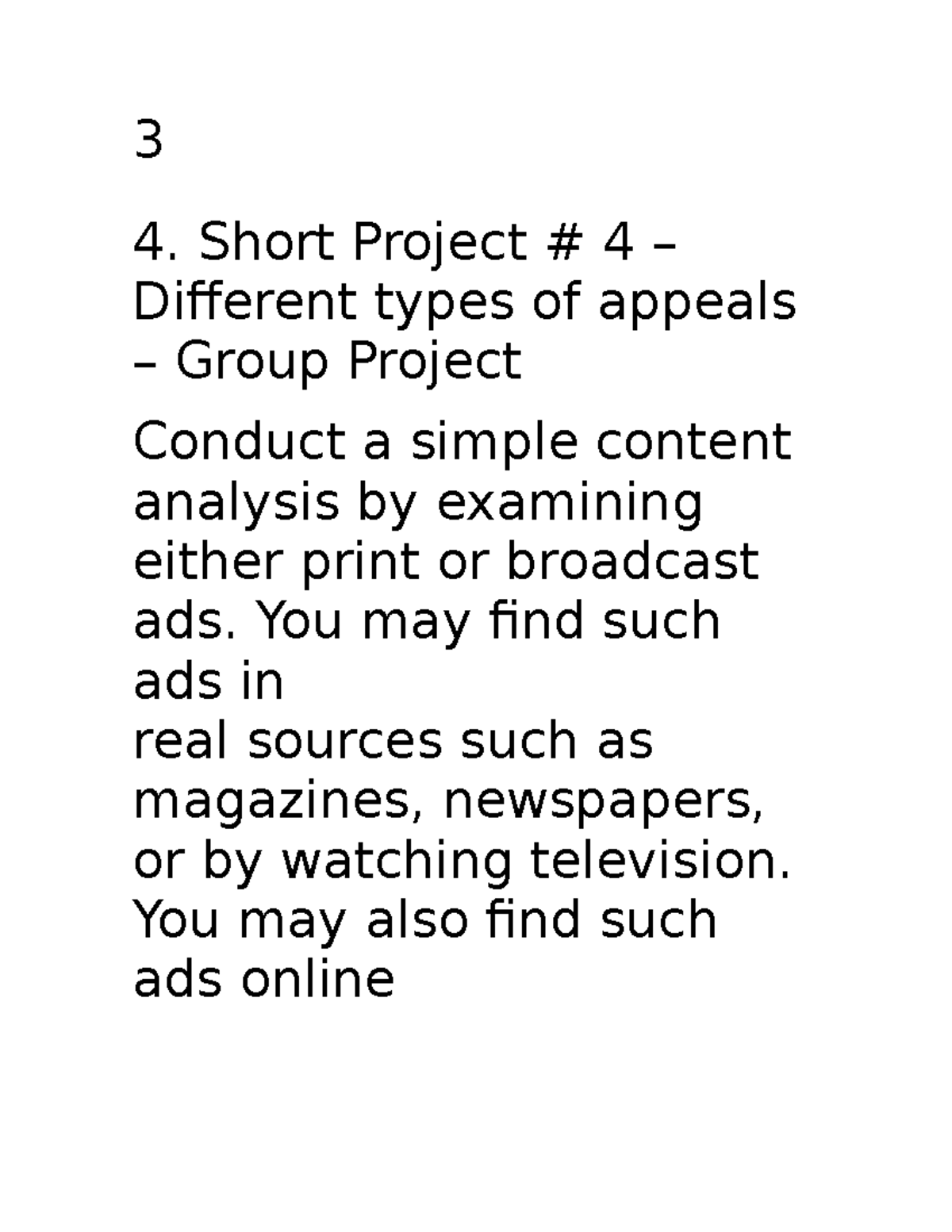 Mini Project #4 - 3 4. Short Project 4 Different types of appeals Group ...