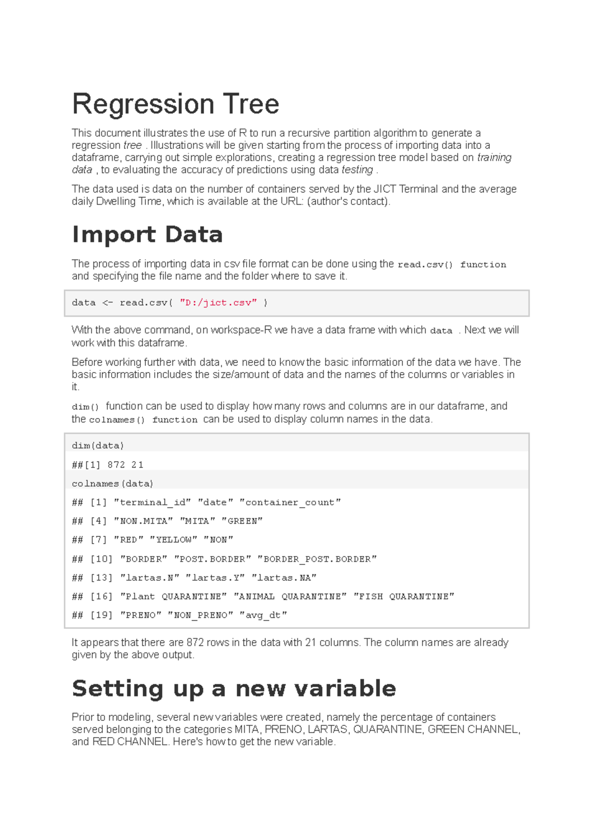 Regression Tree - Looking at the Relationship Pattern between ...