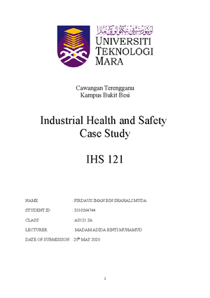Assignment 1 ihs 122 group - DIPLOMA IN INDUSTRIAL HYGIENE AND SAFETY ...
