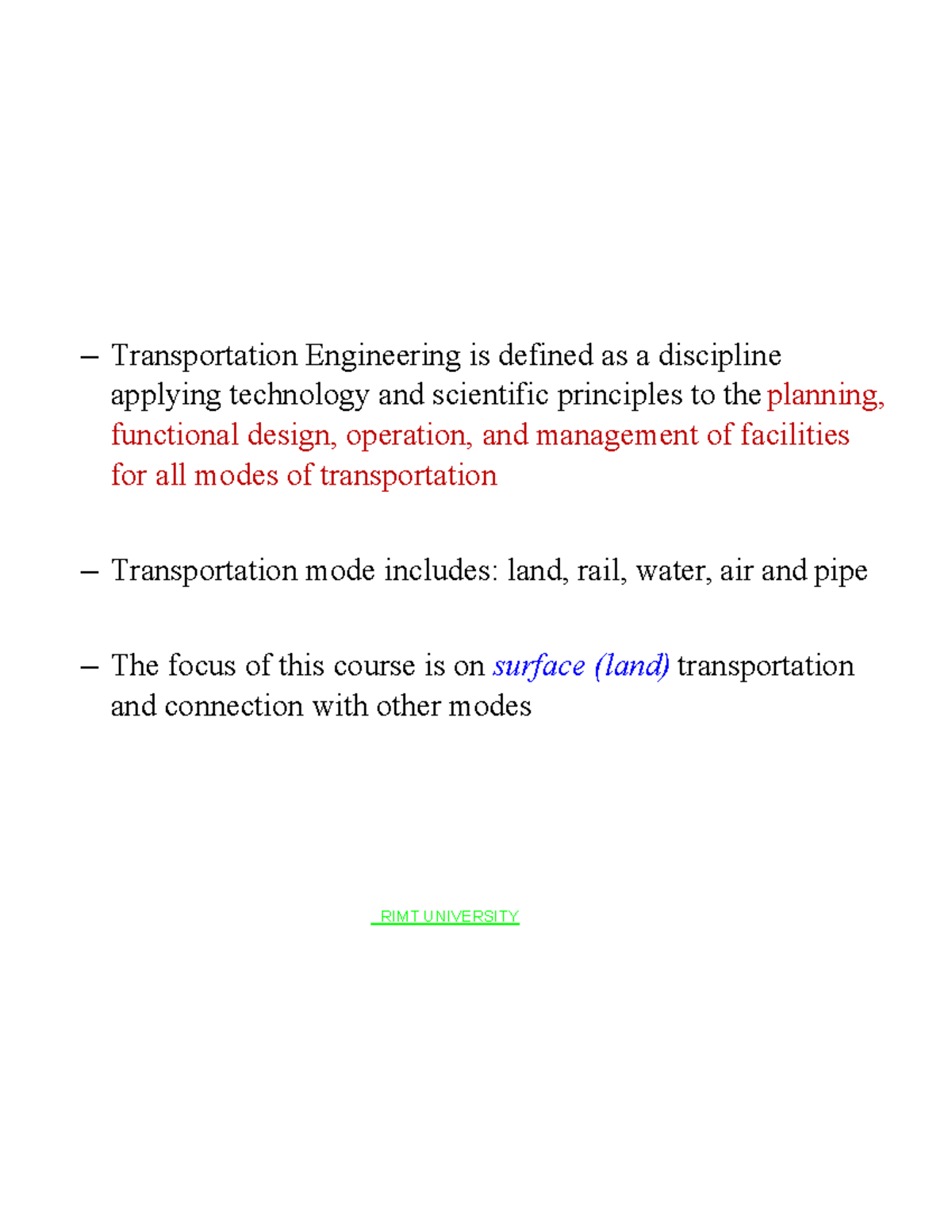 Traffic Engg. PPT - 3 Transportation Engineering is defined as a ...