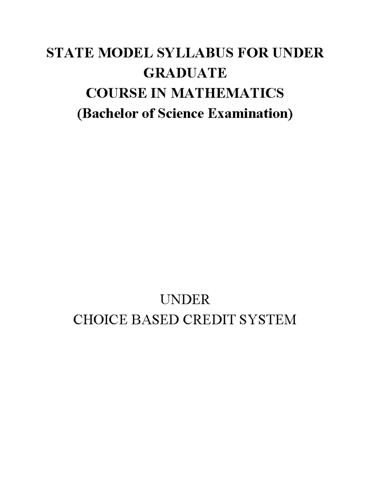 Doc Path - Syllabus - STATE MODEL SYLLABUS FOR UNDER GRADUATE COURSE IN ...