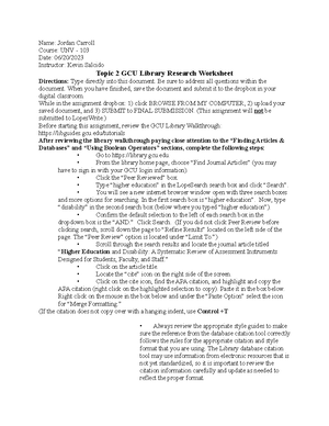 Library Research Assignment - Name: Course: Date: Instructor: Topic 2 ...