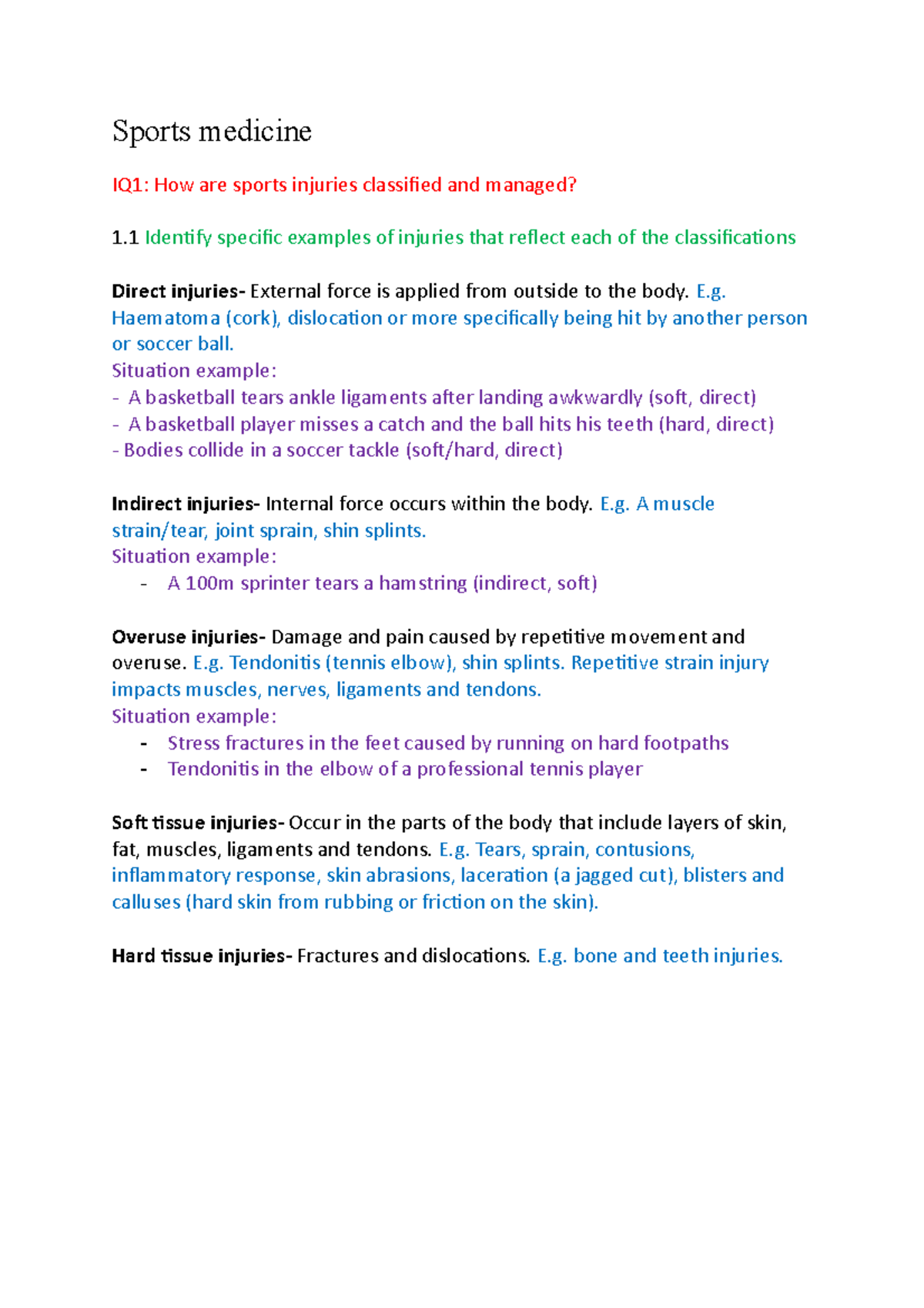 Sports medicine - Sports medicine IQ1: How are sports injuries ...