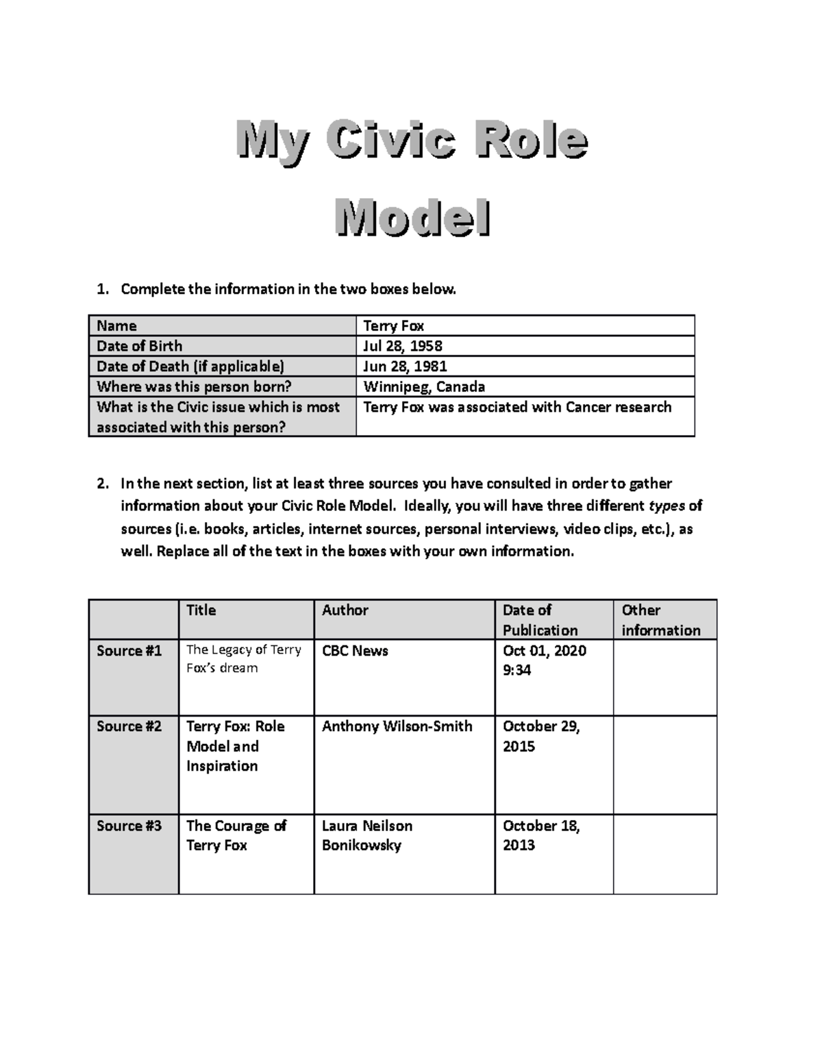 Civic Role Model - work - Studocu