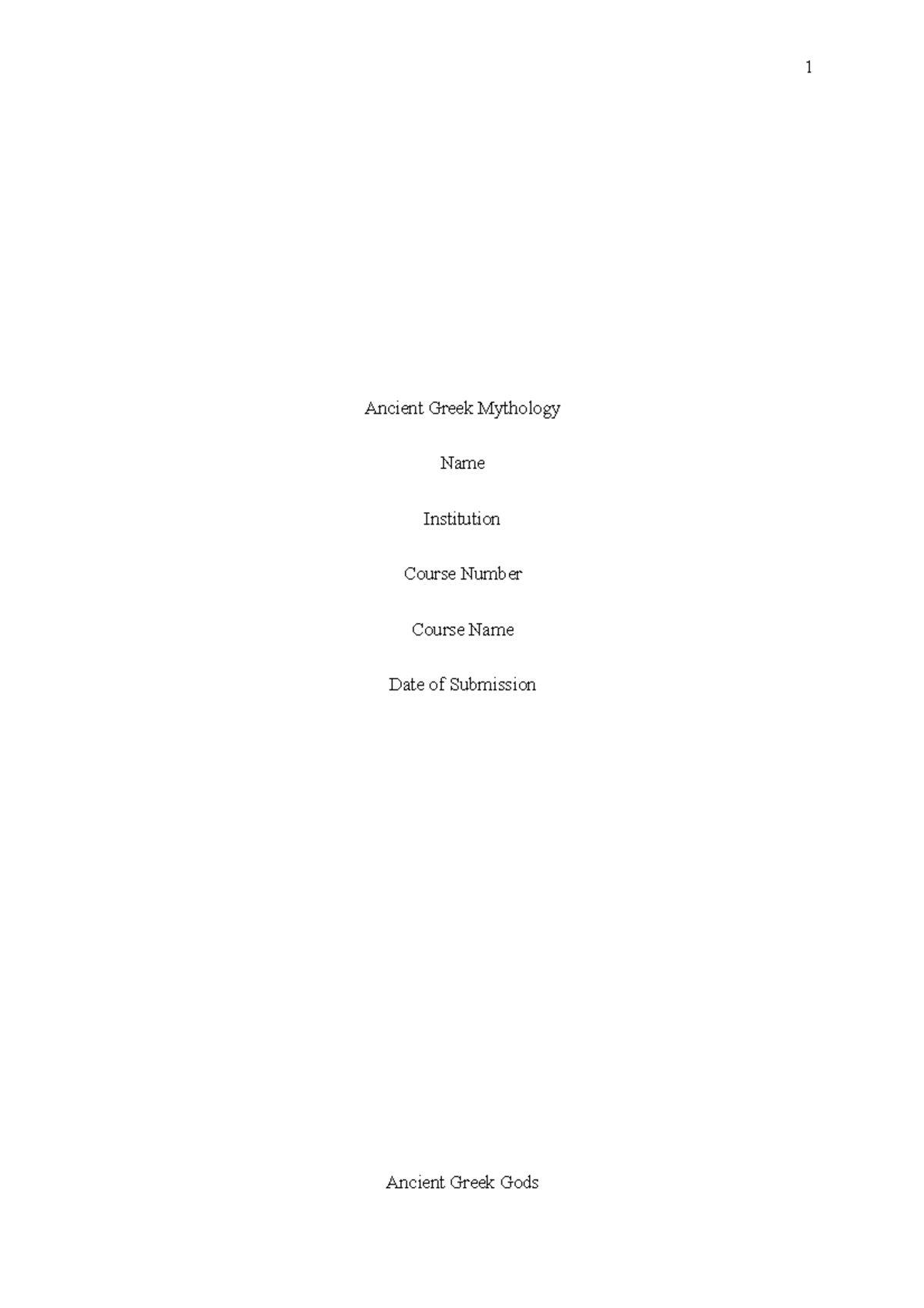 Ancient Greek Mythology - elements of philosophy - UoN - Studocu