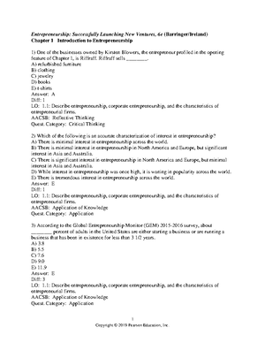 Entrepreneurship chapter 2 questions 5e - 1 Copyright © 2016 Pearson ...