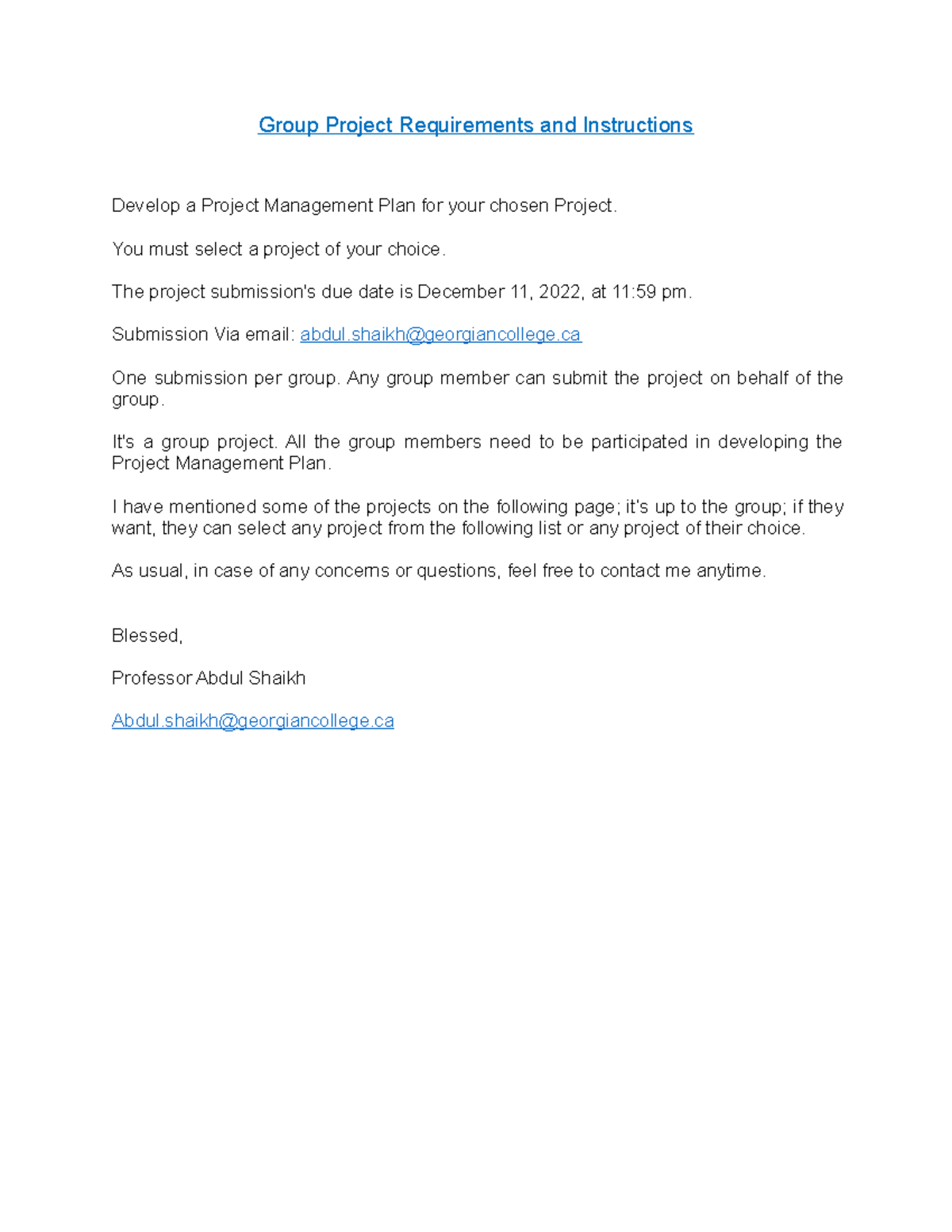 Group project instructions - Group Project Requirements and ...