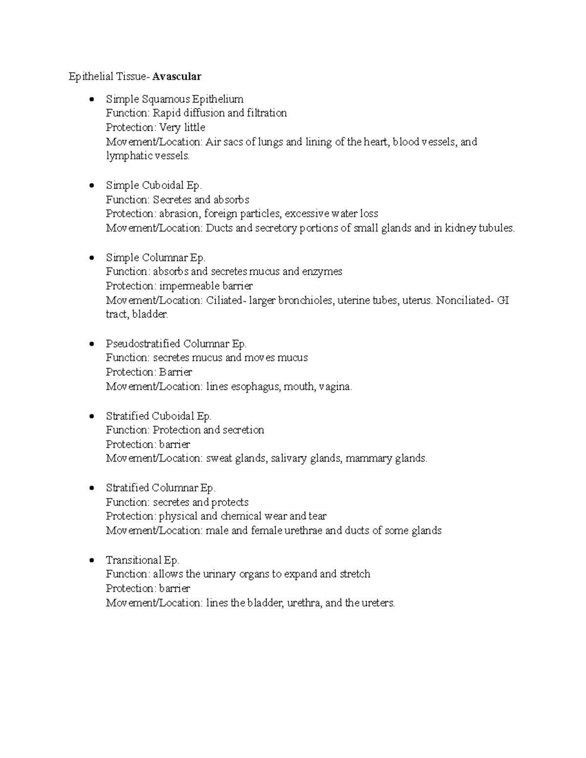 Tissues - Epithelial Tissue- Avascular - Simple Squamous Epithelium ...