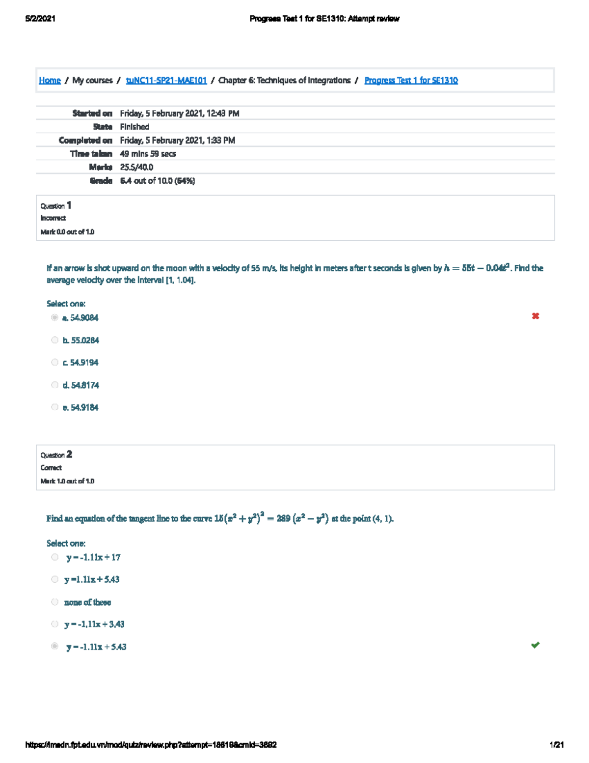 Progrest test1 - make - Mathematics Engineering - Studocu