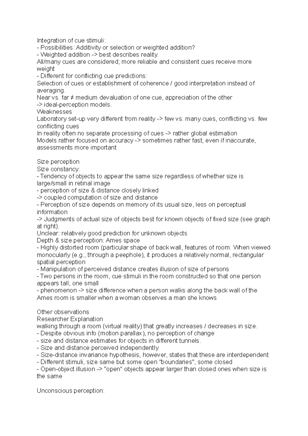Integration Of Cue Stimuli Integration Of Cue Stimuli Possibilities Additivity Or Selection