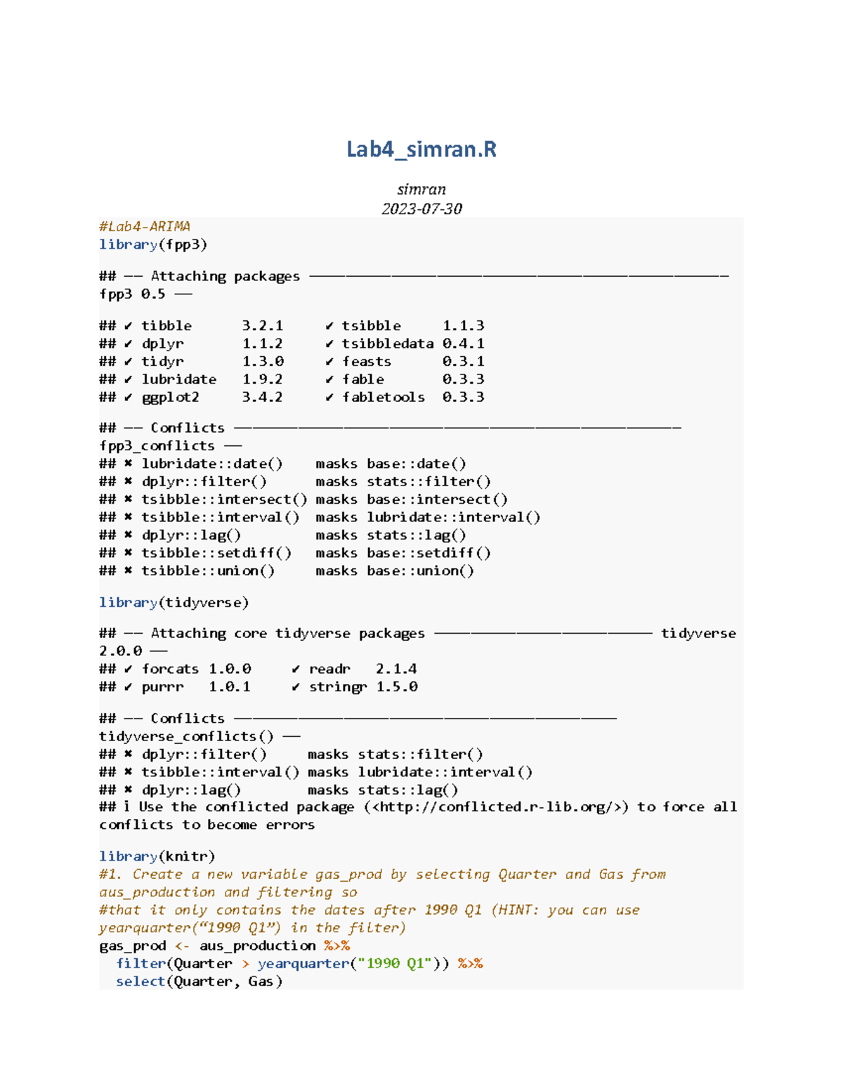 Lab4 simran - n/a - Lab4_simran simran 2023-07- #Lab4-ARIMA library ...