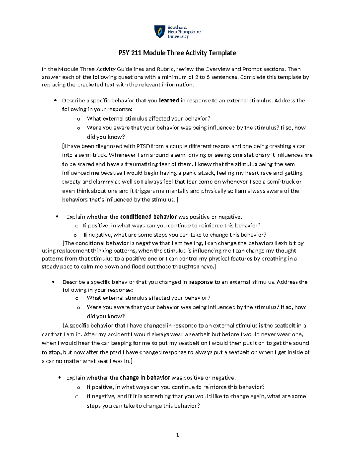 PSY 211 Module Three Activity Complete - PSY 211 Module Three Activity ...