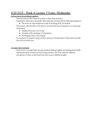 Poli Sci 1 Week 2 Reading Notes 3 - Week 2: Reading #3 Notes ...