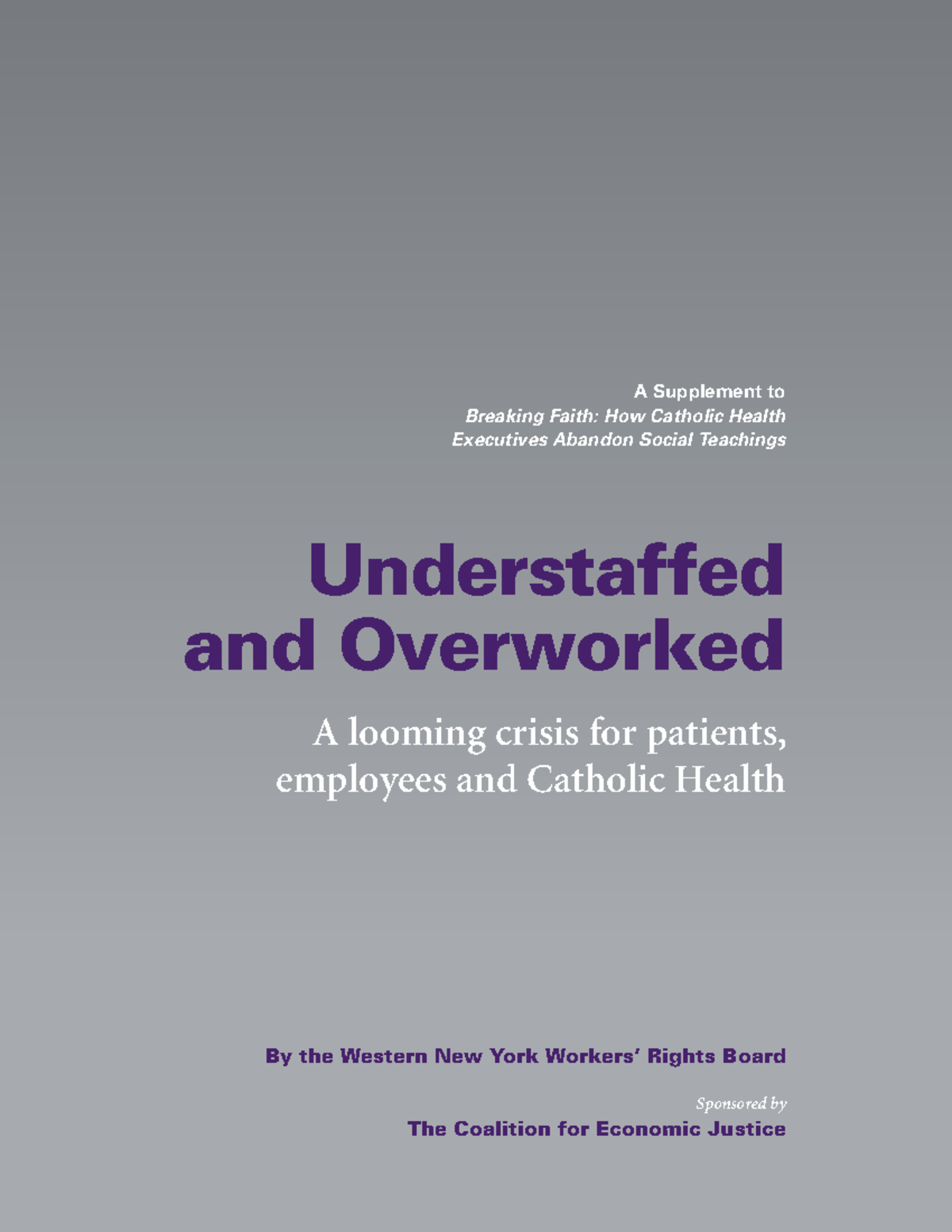 CHS Understaffed and Overworked - Ethics - A Supplement to Breaking ...
