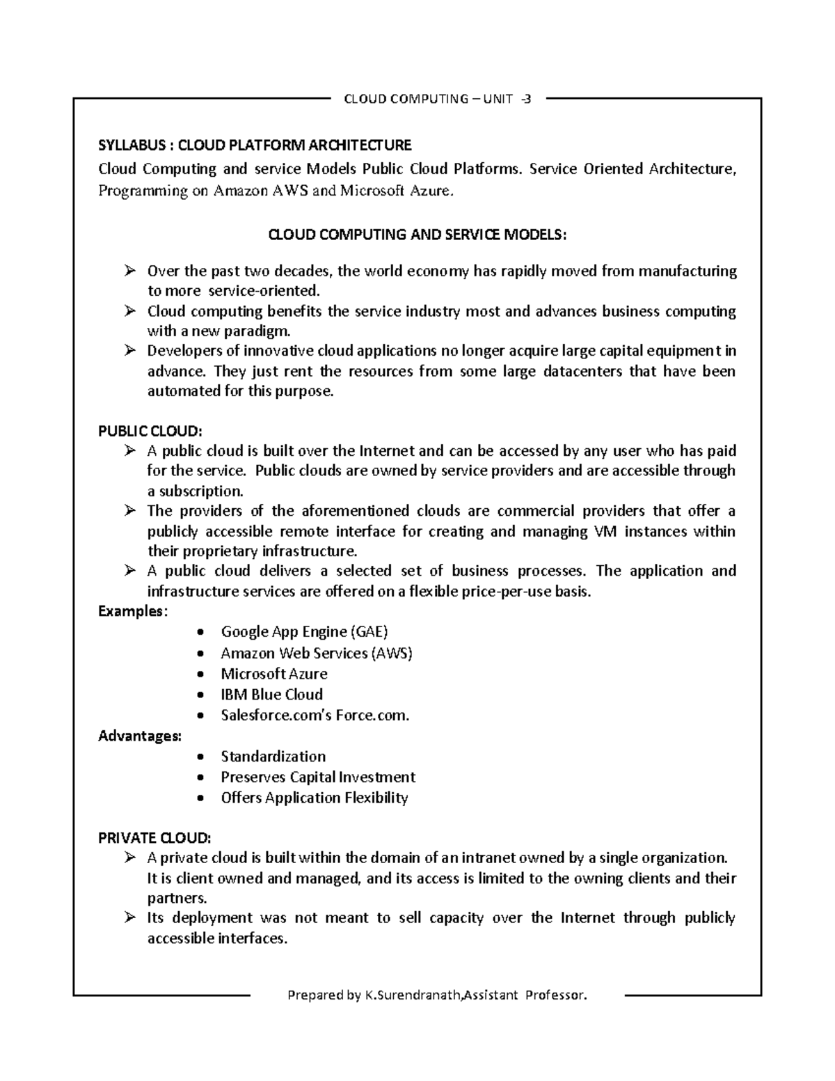 CC-UNIT-3 - It's is useful for the students to pass exams - SYLLABUS ...