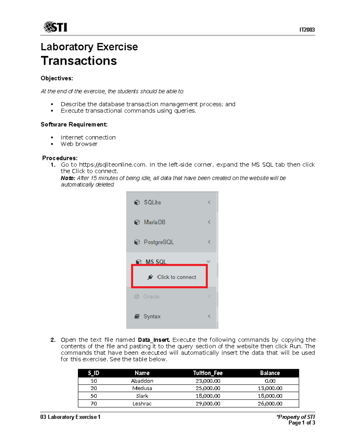03 Hands-on Activity 1 - sdfsdfsdfsdf - IT 03 Laboratory Exercise 1 ...