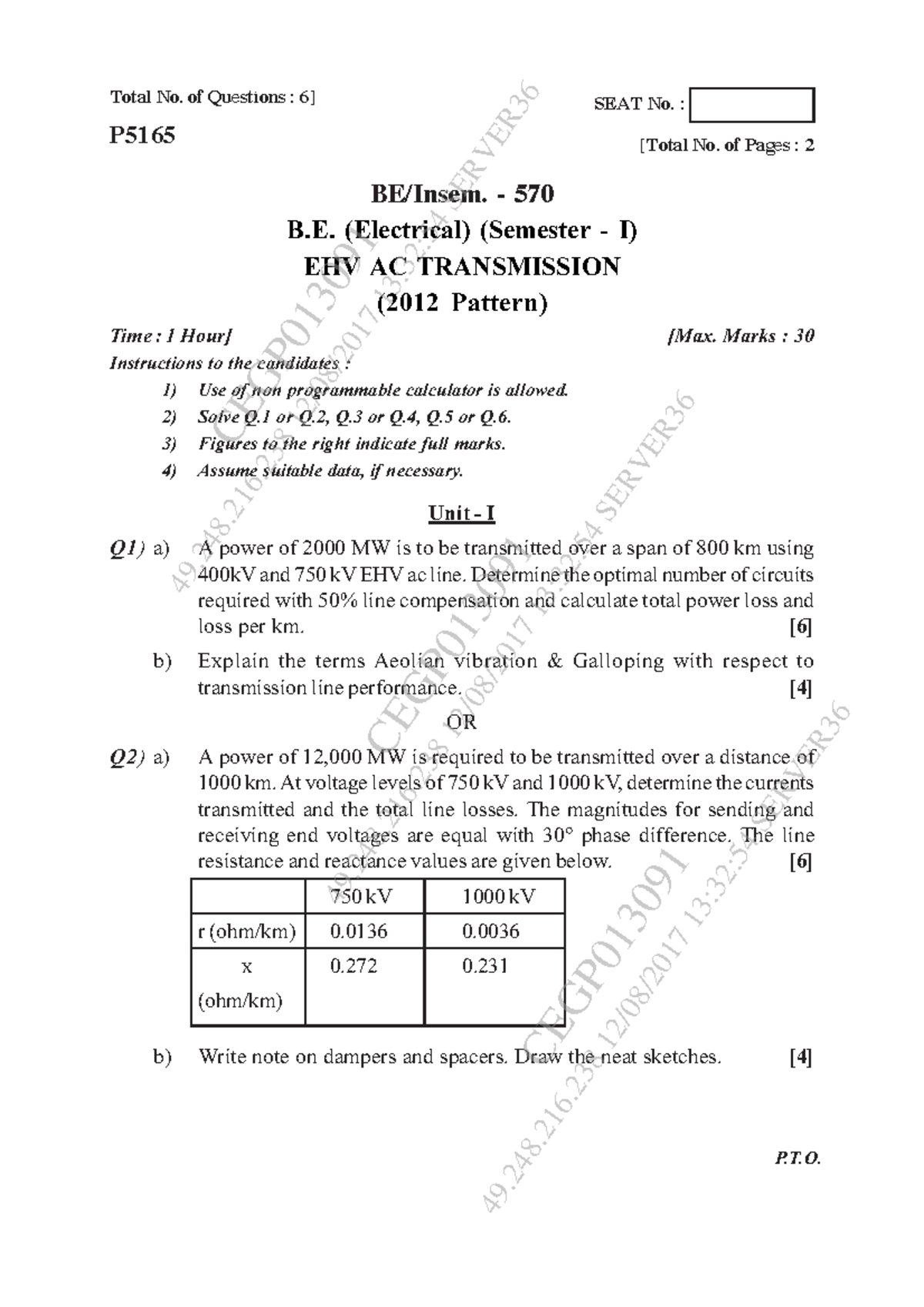 August 2017 - very good courses - Total No. of Questions : 6] [Total No ...