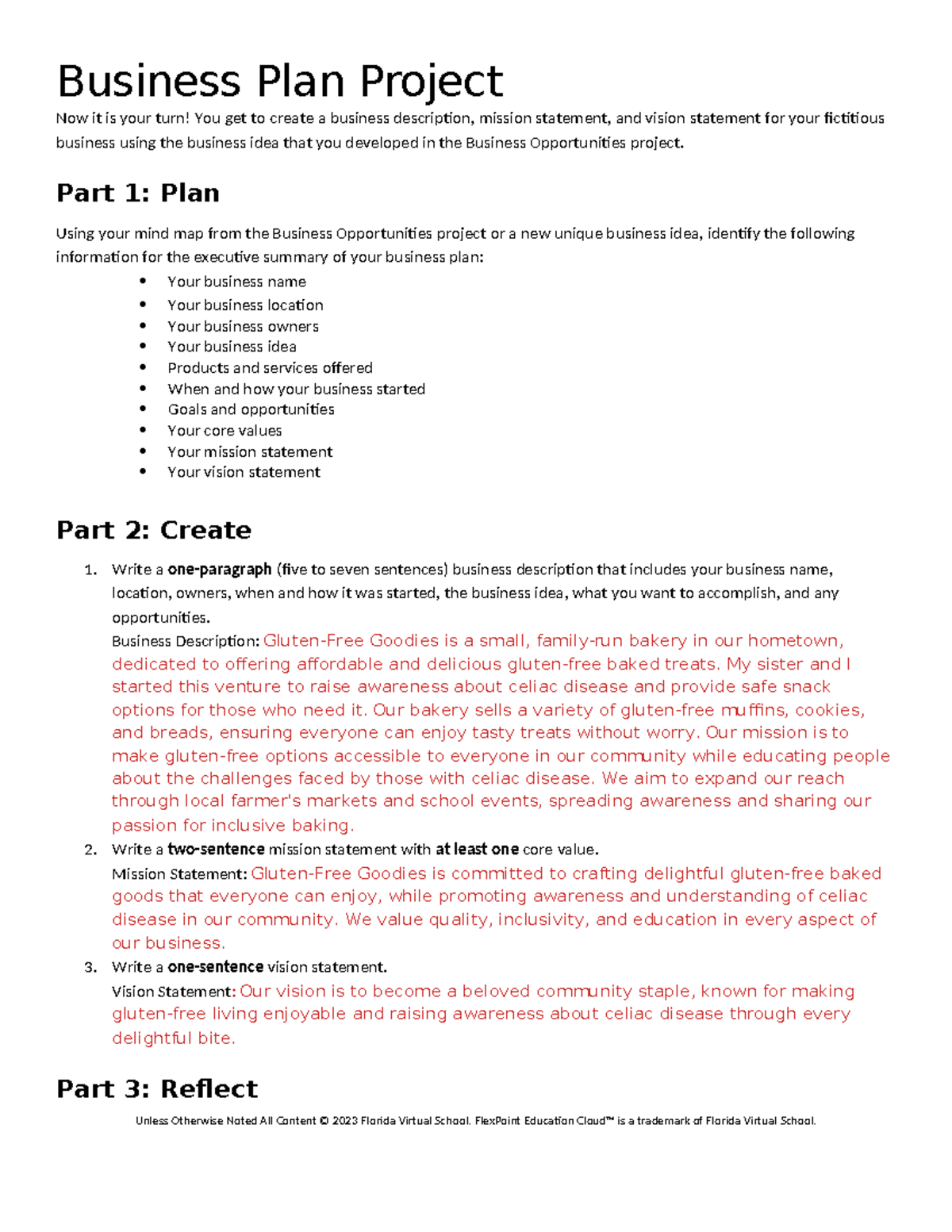 Business plan project - principles of entrepreneurship - Business Plan ...