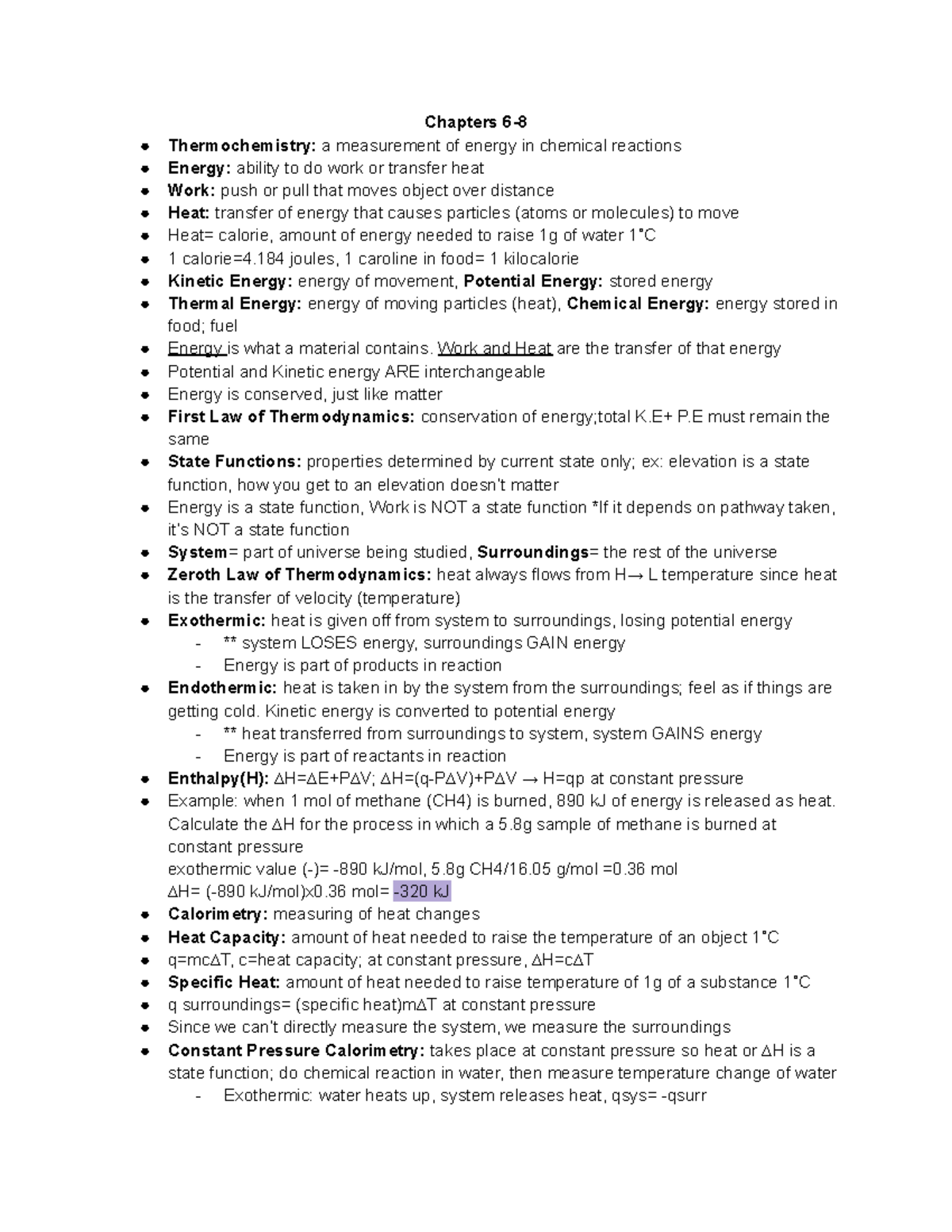Chemistry 1127Q Chapters 6-8 Test Study Guide - Chapters 6 ...