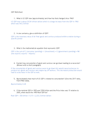 Real vs Nominal GDP practice - Name
