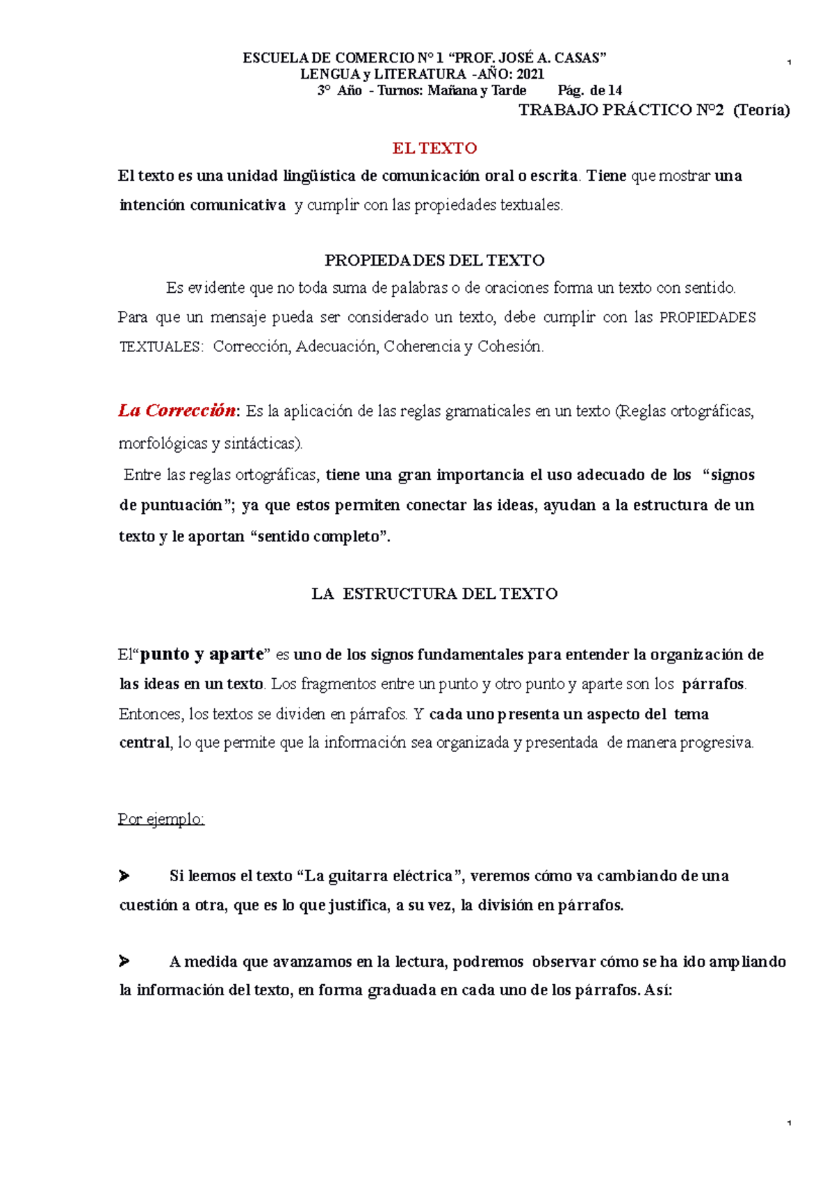 Lengua 3a tp2 - Para repasar - LENGUA y LITERATURA -AÑO: 2021 3° Año ...