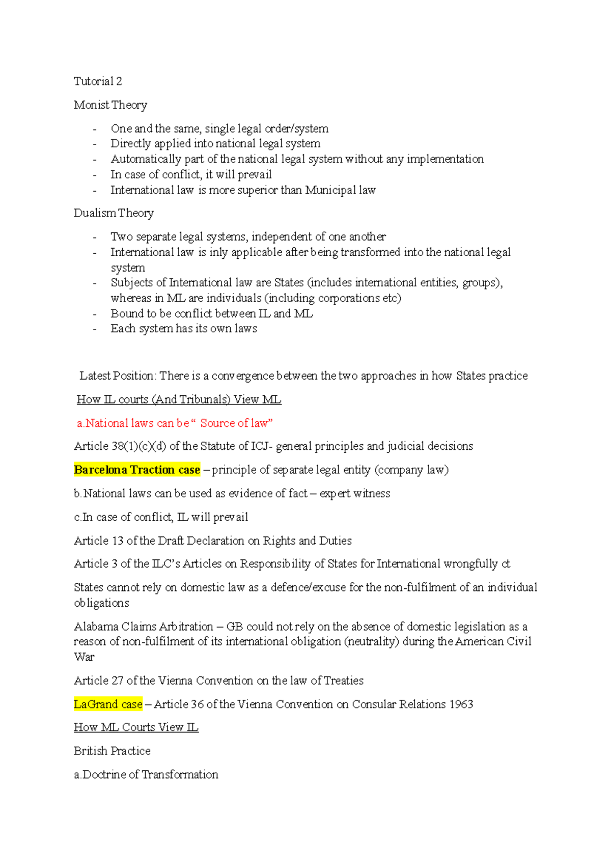 Tutorial 2 week 3 - I hope my answer helps you in exams - Tutorial 2 Monist Theory One and the ...