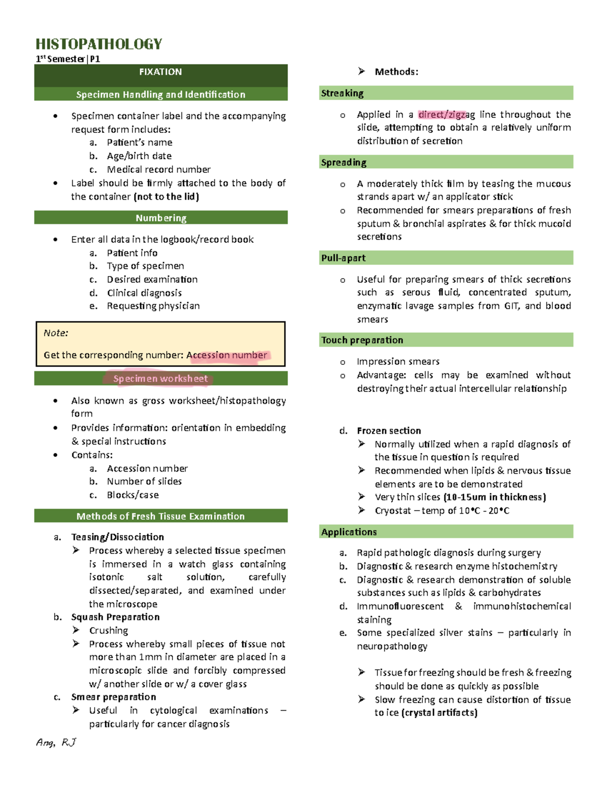 Fixation - histopath - 1 st Semester|P FIXATION Specimen Handling and ...