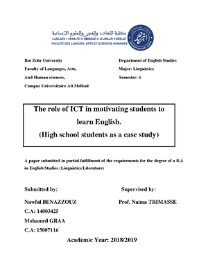 Dissertation structure - Mohamed 1 University, Oujda Distance Learning ...
