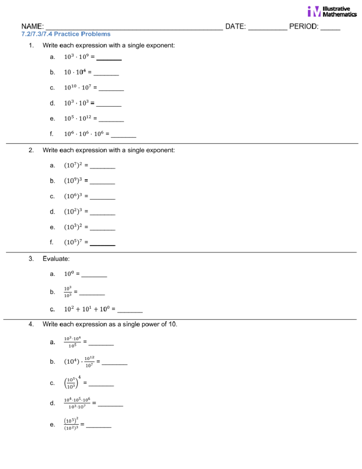 U5 8th Grade Review Schoology - Illustrative Mathematics NAME: DATE ...