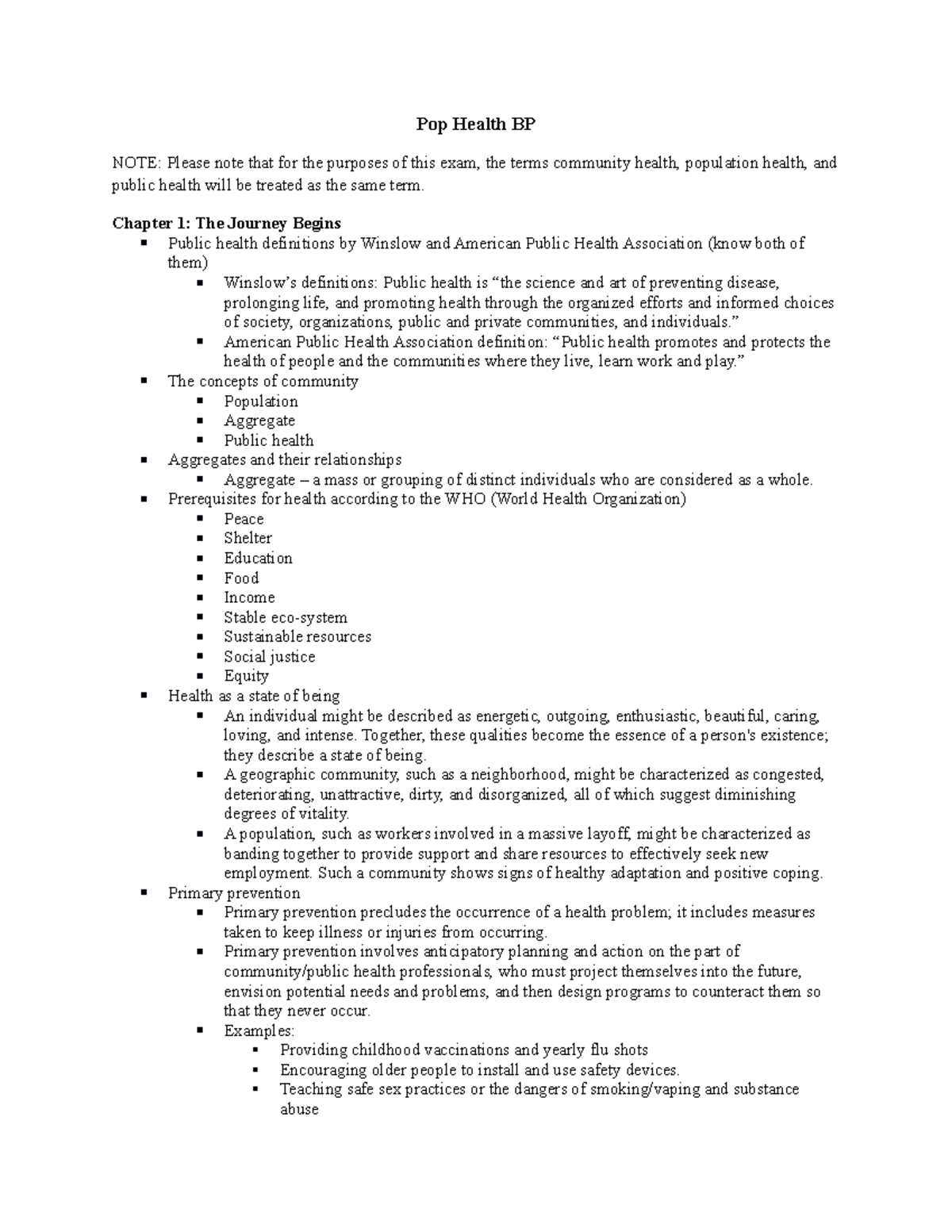 Pop Health BP - Pop Health BP NOTE: Please note that for the purposes ...