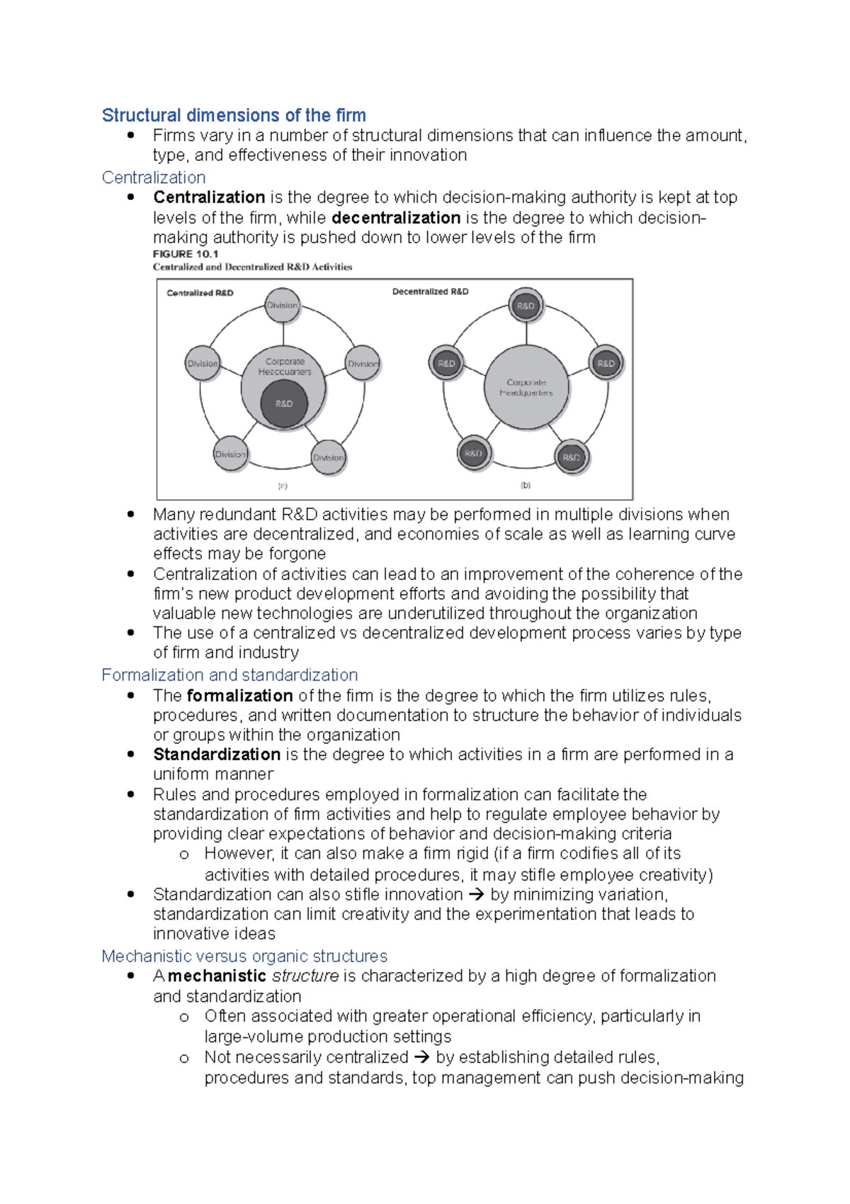 Structural dimensions of the firm - Studocu