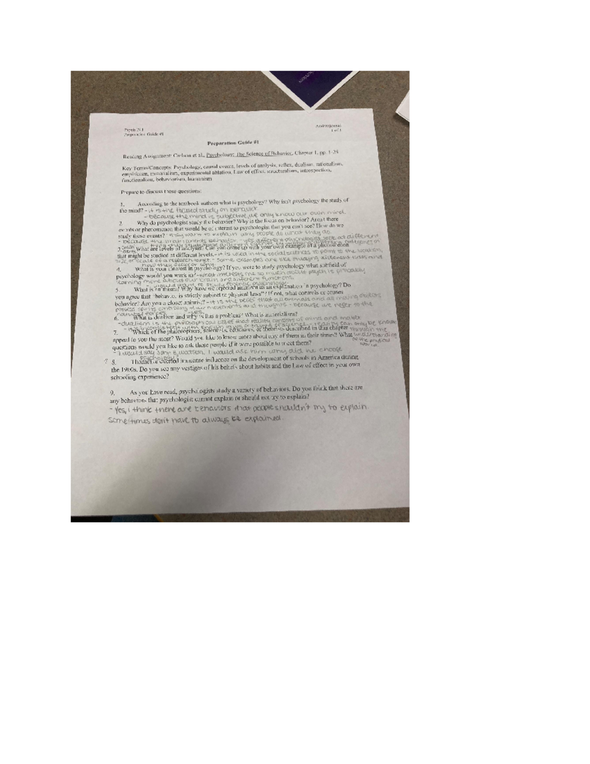 Psych Prep Guide 1 - Psychology 211 - Studocu