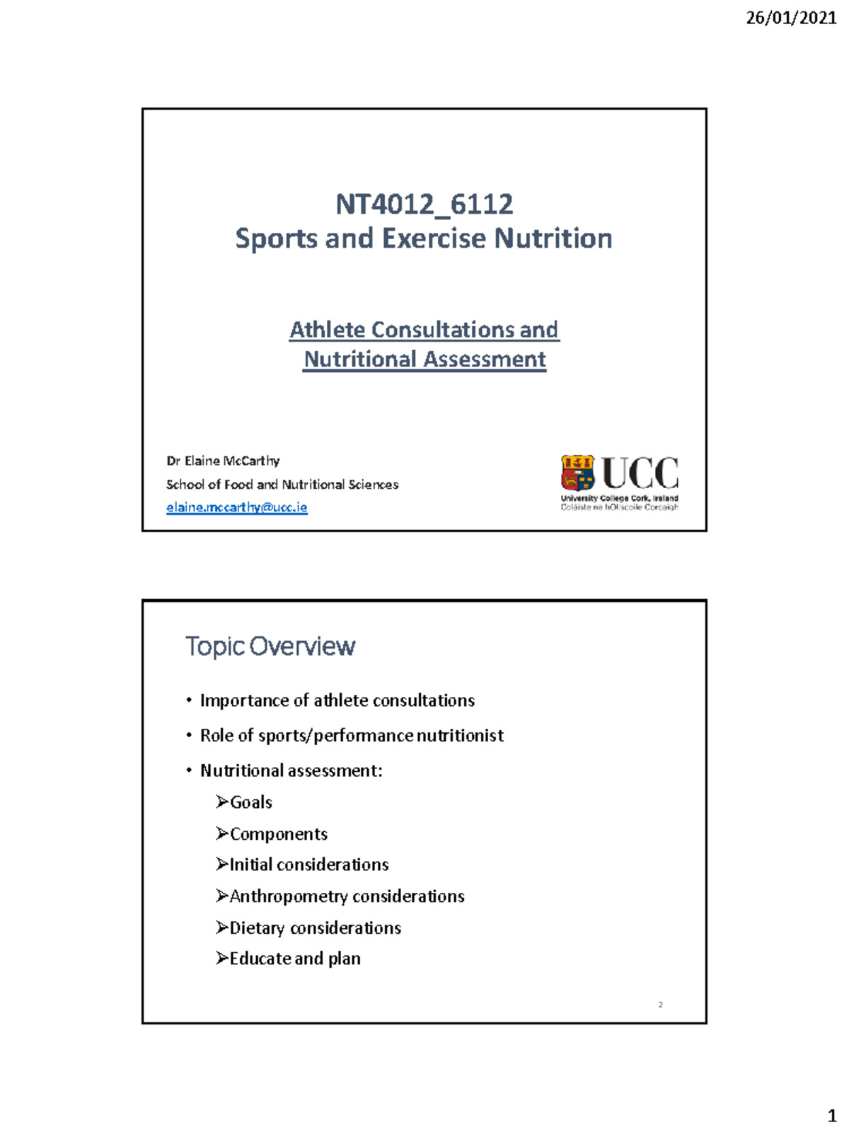 Athlete Consultations and Nutritional Assessment - NT4012_ Sports and ...