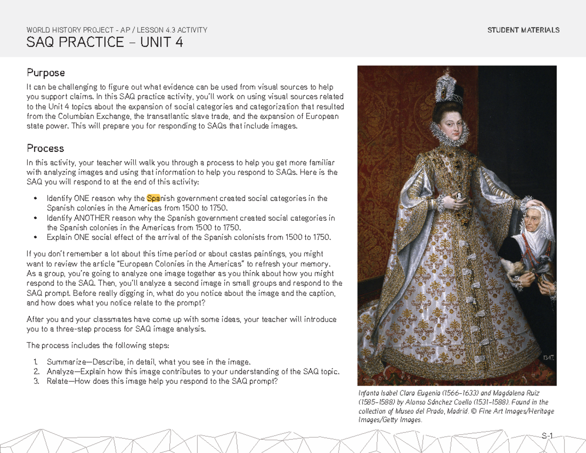 Annotated WHP AP Activity SAQ Practice Unit 2 - STUDENT ...